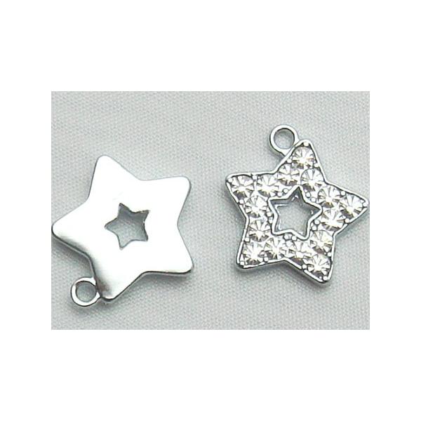 15mm（全長）×15ｍｍ（幅） シルバー(ニッケル）台座取り付け穴内径1.6mm 線径1mm