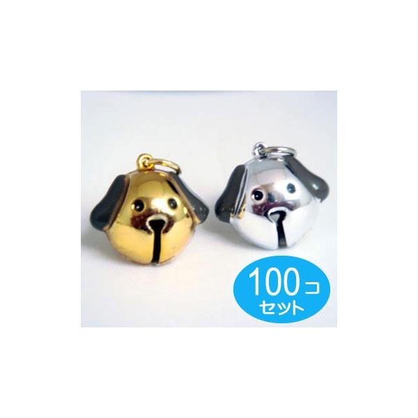 イヌ鈴 イヌの顔鈴 仔犬鈴（画像中のマルカンは別売となります。）18mm幅×13mm高さ※手作業でのメッキ、塗装のためムラがある場合がございます。ご了承ください。首輪とキーホルダーのパーツのお店　fiore-fioreでは、5個 10個 5...