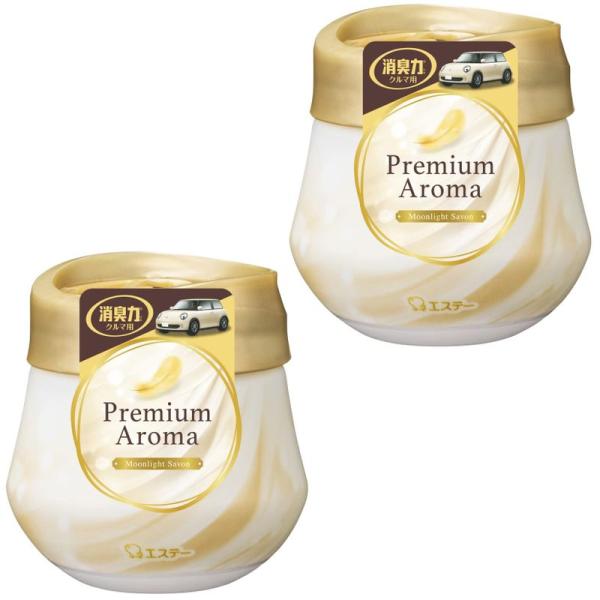 【商品名】　まとめ買いクルマの消臭力 プレミアムアロマ 車用 置き型 ムーンライトシャボン 90g×2個 ゲルタイプ 車 消臭剤 消臭 芳香剤★★ラッピングについて★★当店ではラッピングは承っておりません。ご了承くださいませ。★★サイズ・カ...