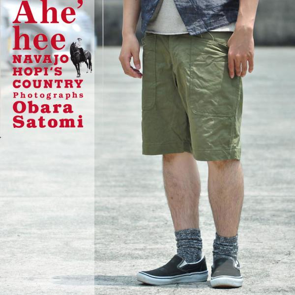 【商品名】Ahe’hee アヘヘ  SATIN DECK SHORTS サテンデッキショーツ【サイズ】（ウエスト/ワタリ/ヒップ/股上/裾幅/総丈cm表記）(S) 78/29/103/27.5/25/49(M) 82/30/106/28.5...