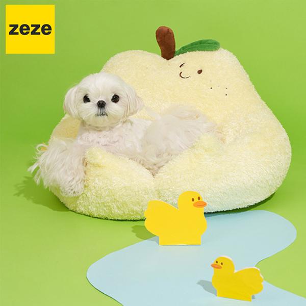 ふわふわ包み込まれるような寝心地の洋ナシデザインのペットベッド☆ふわふわで気持ちのいい保温性抜群のファー生地を使用。中綿がしっかり入っていて型崩れしにくい！内側のクッションは取り外し可能！底面すべり止め付きでフローリングでもズレにくく安心！...