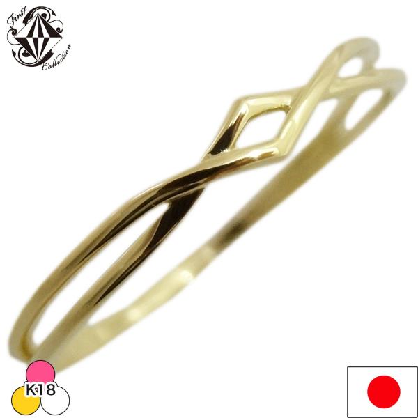 ◆取扱い地金素材◆ K18YG・K18WG・K18PG◆総重量◆　平均0.9グラム前後◆　サイズ　◆ サンプル画像は11号　☆重ね付けリングで作れないデザイン、これがＶ字クロスデザイン。ストレートラインのリングではちょっと寂しい。でも広がっ...