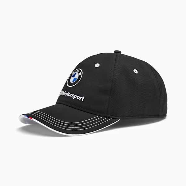 Puma BMW M Motorsport ベースボール キャップBMW ロゴ、コントラスト ステッチ、PUMA モータースポーツ限定スナップバックが特徴です。BMW正規ライセンス商品色：ブラック◆詳細6パネル キャップバイザーとアイレット...