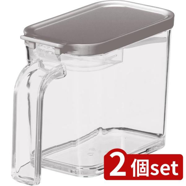 [関連word]  フォルマMSポット スリム GYA1107 2個セット | フォルマMSポット スリム 調味料入れ 片手開閉 計量便利 グレー ポット スリム収納 アスベル キッチン用品 キッチン収納 シュガーポット 砂糖入れ 調味料収...