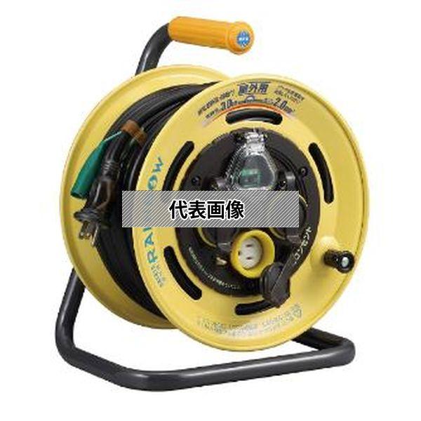 ハタヤ　屋外用防雨型レインボーリール　BE-30K　30mコードリールアース付　漏電ブレーカー付 ■商品番号・規格：[YA] BE-30Kハタヤリミテッド　コードリール　アース・漏電ブレーカー付　BE-30K
