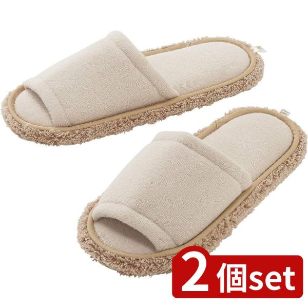 [関連word]  激落ちお掃除スリッパNEO S-534 BE 2個セット | スリッパ 激落ちくん 掃除 お掃除スリッパ 激落ち マイクロファイバー 清掃 リビング 便利グッズ 床拭き ずぼらアイテム 時短グッズ 洗える お掃除用品 フ...