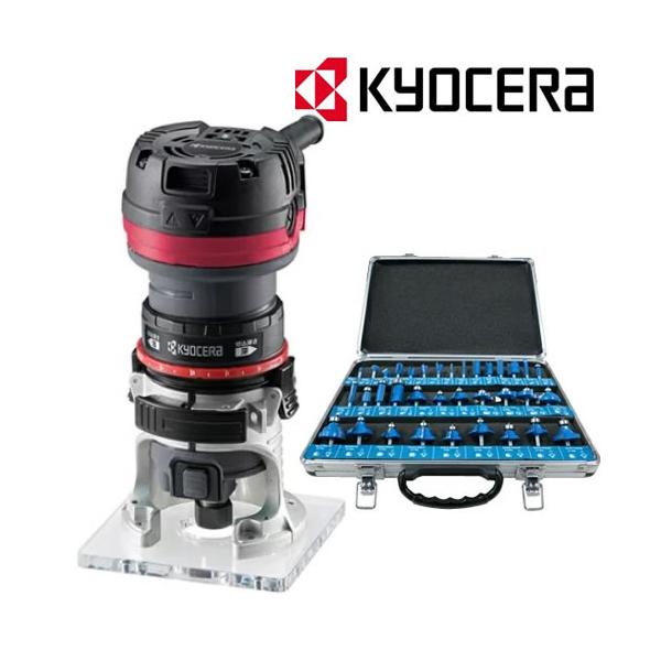 リョービ(京セラ)　トリマー　ATRE-60V【35本組トリマビットセット付】■商品番号・規格：トリマーATRE-60V+B35SRYOBI　お買得電動工具　トリマービットセット付