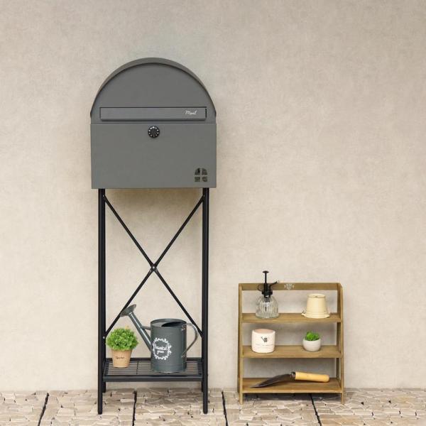 [関連word] ポスト スタンド スタンド付き  自立スタンドポスト カロン グレー 茶封筒角型2号 郵便受け ポスト 置き型 ダイヤルロック スリット窓 おしゃれ 郵便ポスト かわいい ガルバナイズド処理 スタンド 鍵付き レターパック...