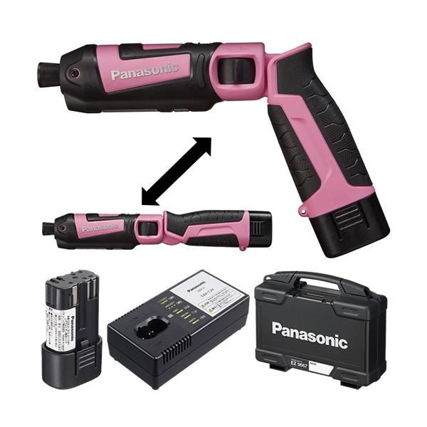 パナソニック 7.2V 充電スティックインパクトドライバー EZ7521LA2S-P ピンク (電池2個・充電器・ケース付)■商品番号・規格：EZ7521LA2S-PLA電池 STICK IMPACT DRIVER ペンインパクト