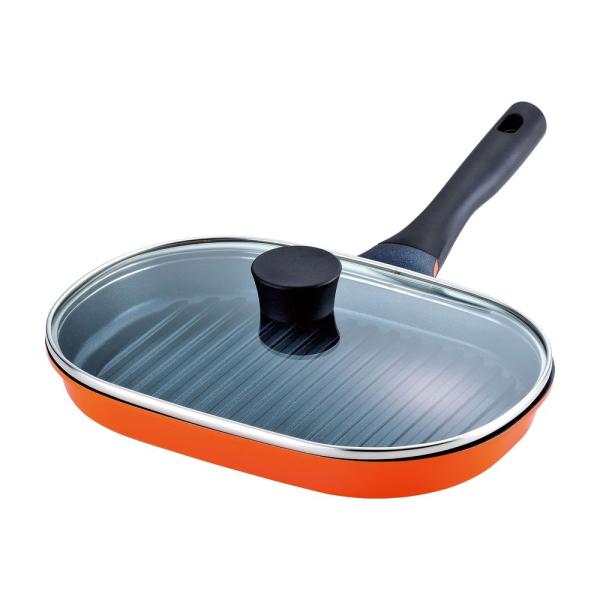 [関連word] こんがり庵 フライパン グリルパン IH対応 調理器具 魚焼きグリル 蓋付き 蓋付 魚焼き器 ガス対応 フタ付き 焼き魚 ガス 魚焼き 焼き目 グリル 魚焼きパン キッチン用品 キッチン ガス火 コンパクト ih対応 ガラ...