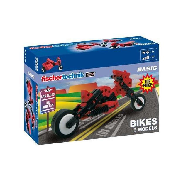 バイクをテーマにしたモデルです、排他的に3つのモデルを作成できます。パーツ数80個定期的にワークショップを開催しております。フィッシャーテクニックを通じて芽生えた疑問や問題をスタッフが一緒に考え、解決へのサポートを行います。