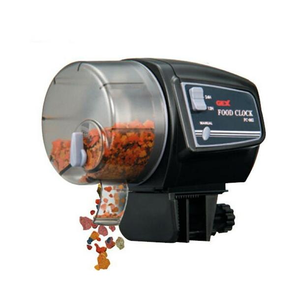 決まった時間に自動で餌やり！留守の時や忙しい時に安心・便利！フレークフード、粒フードなど、ほとんどの人工飼料に使用できます。1日1回（24時間ごと）、または2回（12時間ごと）の給餌回数が選べます。中身が見える透明タイプのフードタンク（フタ...