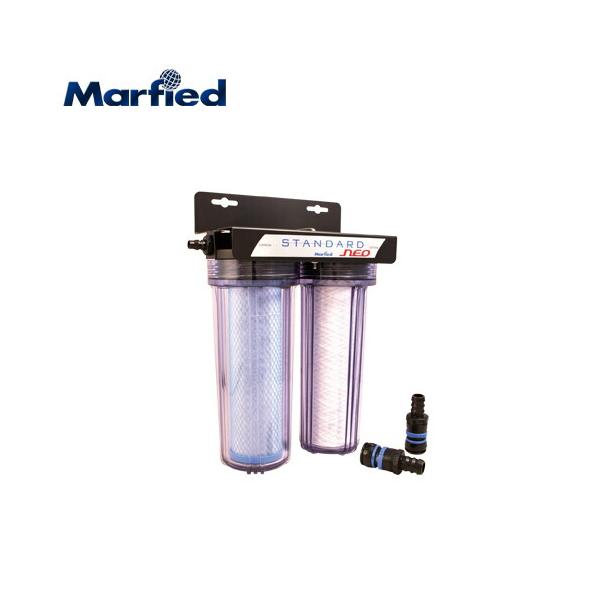 マーフィード　スタンダード・ネオ●水道水に含まれる残留塩素と鉄サビや細菌などを２本のフィルターが取り除きます。ホースで繋ぐだけなので、大型水槽や頻繁な水換えに最適です。