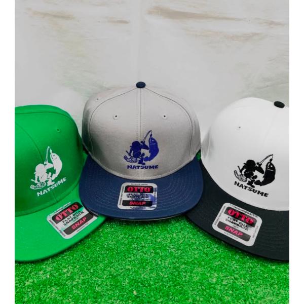 なつめ君トラウトバージョン！オリジナルフラットバイザーキャップ！ブランド　OTTO　　タイプ　　フラットビルスナップバック色　　　　ケリー（グリーン）サイズ　　フリー