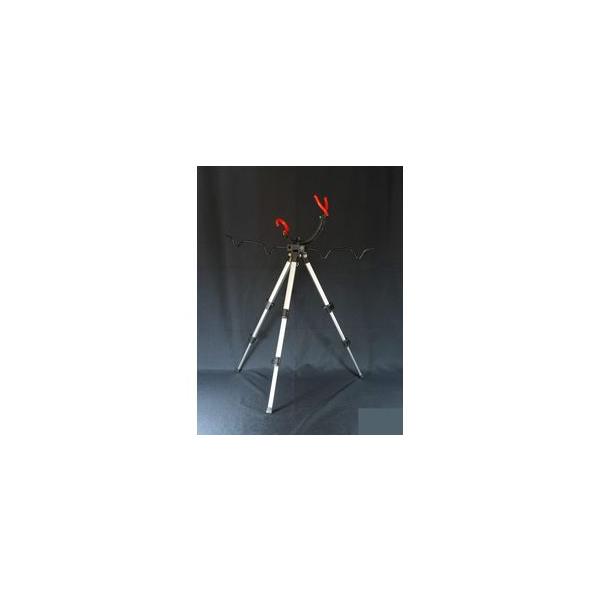 竿受け部分が重い金属製から、高強度プラスチック製に変更！ 大幅に軽量化してリニューアルしました！！今まで通り、小型で持ち運びやすいミニ３段タイプと、しっかり安定し高さもある２段の２タイプ！！アルミ製スライド式三脚で、使用時には安定した足を広...