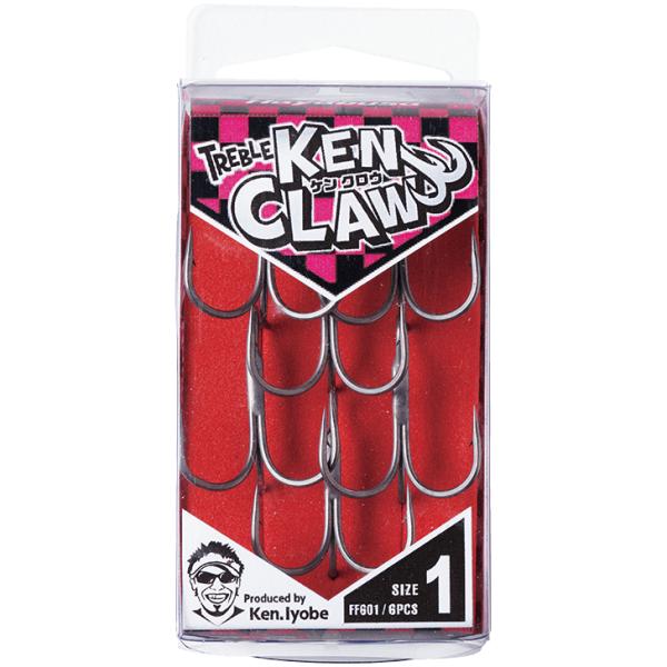 伊豫部健プロデュース　「巻く・掛ける・獲る」掛けてからのキープ力、鈎1本掛かりになってもランディングに持ち込む、巻物特化型トレブルフックシリーズ名 ブラックバス品番 FF601製品形態 鈎袋入り数 6個入