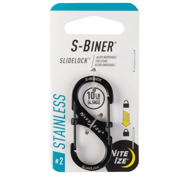 ナイトアイズ エスビナー スライドロック #2 ブラック (フィッシングツール)■本体：W22×H50×D8mm■重量：8g■耐荷重：4.5kg■開口部サイズ：6mm■材質：ステンレススチール、プラスチック（ロック部分）≪ナイトアイズ フィ...