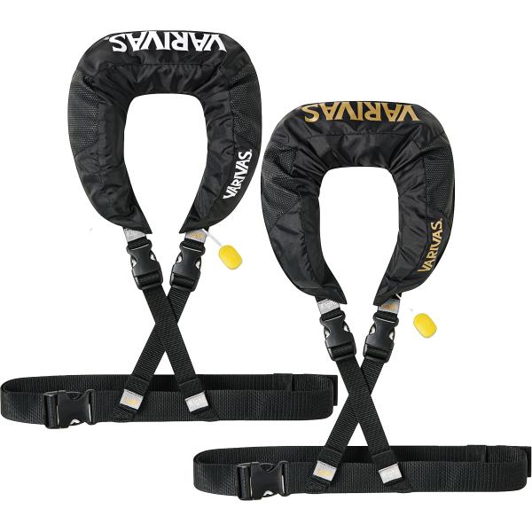 バリバス VARIVAS ライフジャケット(ショート) VAL-18 (手動膨張 ライフジャケット 桜マーク 国土交通省認定)■サイズ：フリー■カラー：ブラック×ゴールド、ブラック×ホワイト≪バリバス 手動膨張 ライフジャケット 桜マーク ...