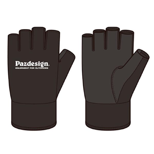 パズデザイン 5フィンガーレス ライトグローブ ブラックホワイト PGV-045 (フィッシンググローブ ライトゲームグローブ)■甲側：ナイロン86%、スパンデックス14%（防風透湿加工）■掌側：合成皮革≪パズデザイン フィッシンググローブ...