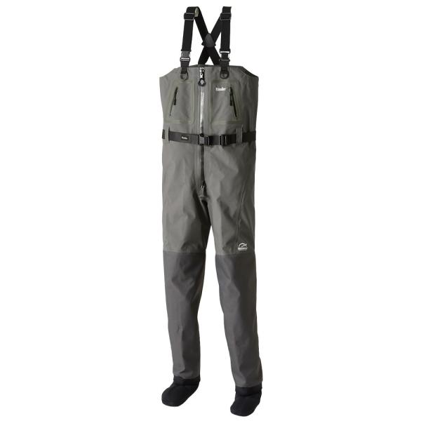 リバレイ RV フロントZIPソックスウェーダー グレー #5468 (透湿防水ウェーダー ウエーダー 釣り)■本体：ナイロン100％(aquamax4レイヤー透湿防水加工)■本体：下部/ポリエステル100％(aquamax5レイヤー透湿防...