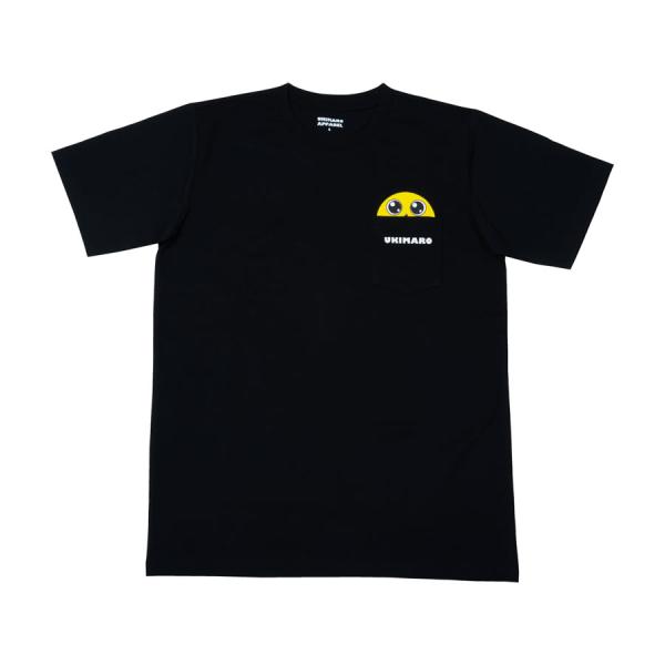 がまかつ うきまろ ひょっこりポケティー ブラック UK8023 (フィッシングシャツ Tシャツ)■素材：綿100%(天竺)≪がまかつ フィッシングシャツ Tシャツ≫