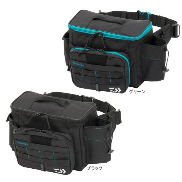 ダイワ エメラルダスヒップバッグ(E) (エギング フィッシングバッグ)■本体外寸（cm）：約13x30x23■自重（kg）：約0.69≪ダイワ エギング フィッシングバッグ≫