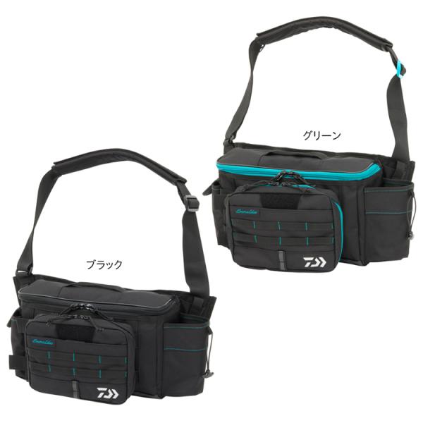ダイワ エメラルダスショルダーバッグ(E) (エギング フィッシングバッグ)■本体外寸（cm）：約11x32x20■自重（kg）：約0.67≪ダイワ エギング フィッシングバッグ≫