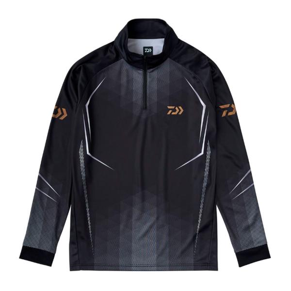 ダイワ ロングスリーブハーフジップシャツ ブラック DE-7525 (フィッシングシャツ Tシャツ)■本体：ポリエステル100％■発売年：2025年春≪ダイワ フィッシングシャツ Tシャツ≫