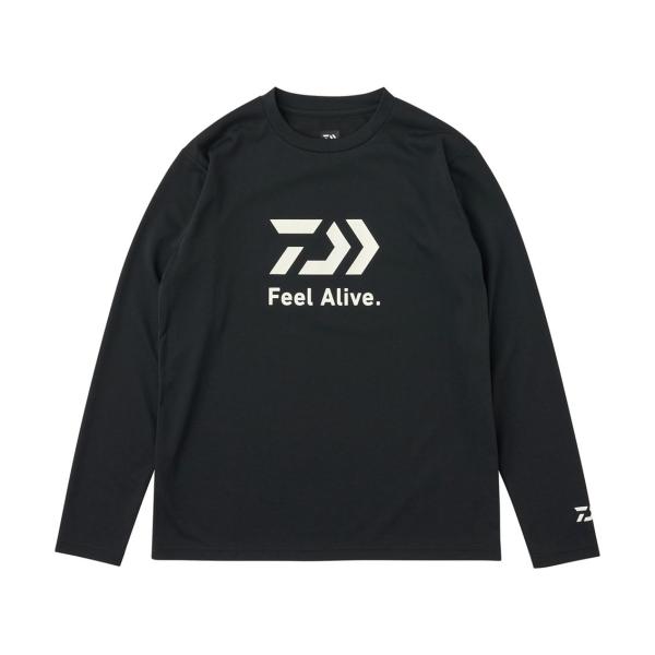 ダイワ クリーンオーシャンロングスリーブシャツ ブラック DE-8025 (フィッシングシャツ 長袖Tシャツ)■素材：ポリエステル100％≪ダイワ フィッシングシャツ 長袖Tシャツ≫