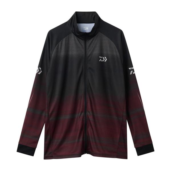 ダイワ ロングスリーブドライシャツフルジップ レッド DE-7326 (フィッシングシャツ 長袖シャツ)■素材／本体：ポリエステル100％・袖口：ポリエステル90％／ポリウレタン10％≪ダイワ フィッシングシャツ 長袖シャツ≫