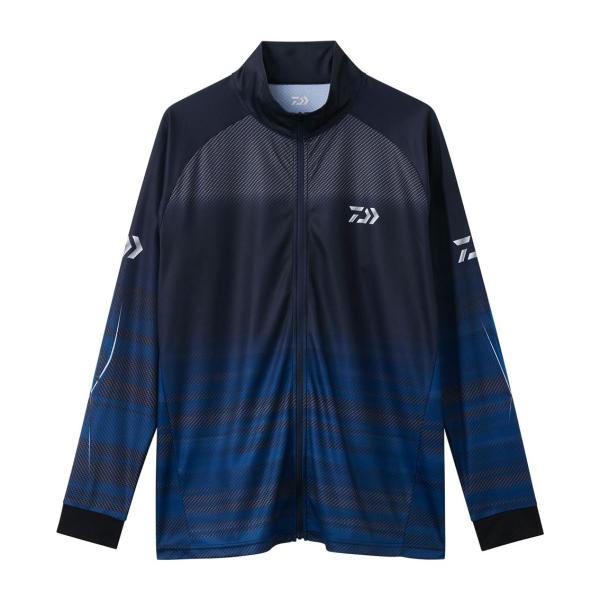 ダイワ ロングスリーブドライシャツフルジップ ブルー DE-7326 (フィッシングシャツ 長袖シャツ)■素材／本体：ポリエステル100％・袖口：ポリエステル90％／ポリウレタン10％≪ダイワ フィッシングシャツ 長袖シャツ≫