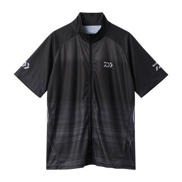 ダイワ ハーフスリーブドライシャツフルジップ ブラック DE-7426 (フィッシングシャツ 半袖シャツ)■素材／本体：ポリエステル100％≪ダイワ フィッシングシャツ 半袖シャツ≫