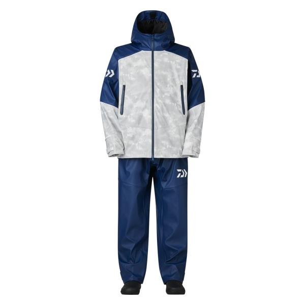 ダイワ PUオーシャンレインスーツ ホワイトヘイズカモ DR-6026 (レインウェア レインスーツ 上下セット)■素材：ジャケット/本体：ポリエステル100％(ポリウレタン防水加工)・メッシュ：ポリエステル100％・部分：ポリエステル10...