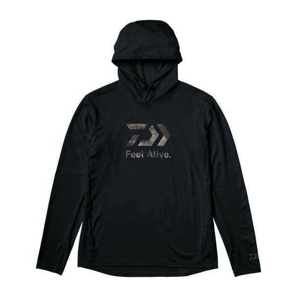 ダイワ フィールアライブドライフーディー ブラックヘイズカモ DE-3525 (フィッシングシャツ 長袖シャツ)■素材／本体：ポリエステル100％≪ダイワ フィッシングシャツ 長袖シャツ≫