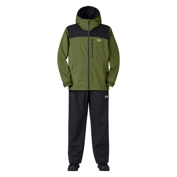ダイワ レインマックスレインスーツ オリーブ DR-3625 (レインウェア レインスーツ 上下セット)■素材：ジャケット/表生地：ポリエステル100％・裏生地：ポリエステル100％・パンツ/表生地：ポリエステル100％・裏生地：ポリエステ...
