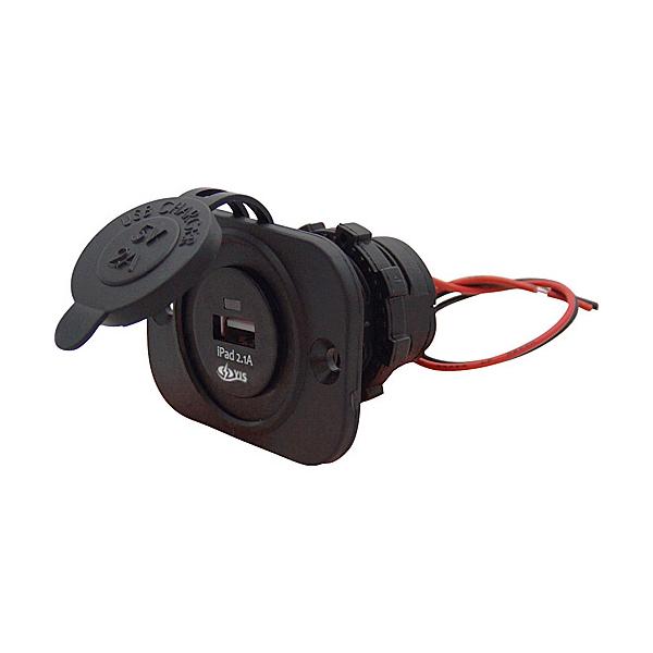 BMO JAPAN USBチャージャーソケット（本体のみ） BM-USS (ボート備品)■タイプ：本体のみ ■サイズ：約60×43×H51mm ■ケーブル長さ：100mm ■入力電圧：DC12V ■出力電圧：DC5V ■出力電流：2.1A ...