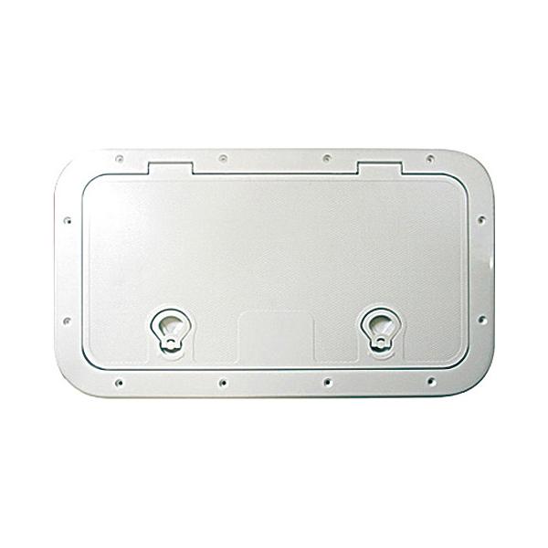 BMO JAPAN アクセスハッチ（大） C13711 (ボート備品)■外寸：348×596mm ■穴あけ寸法：268×516mm ■開口部寸法：233×481mm ■開き角度：約100度 ■取付穴：φ5mm≪BMO JAPAN ボート備品≫
