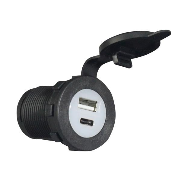BMO USBソケット 2口 Type-A Type-C 端子付き 40B0036 (ボート備品)■入力タイプ：端子■入力電圧(対応電圧)：DC12-24V■出力：Type-A(QC3.0)/Type-C(PD)■最大出力：45W≪BMO ...