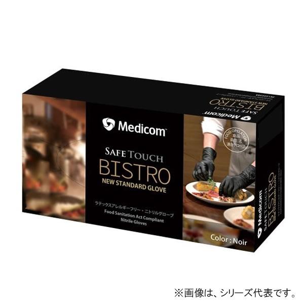 メディコムジャパン セーフタッチビストロ手袋 ノアール(黒)100入 (フィッシンググローブ 釣り)■全長：約240mm以上■掌部厚み：約0.06mm以上■指先厚み：約0.07mm以上■掌部幅(サイズ)：約70mm(XS)・約80mm(S)...