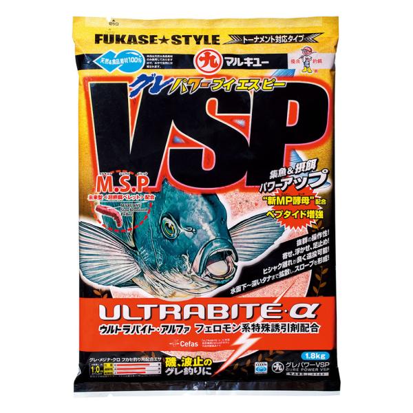 マルキュー グレパワーVSP 586 (グレ釣りエサ 集魚剤)■内容量：1,800g■主原材料：糟糠類、パン粉、麦、貝殻、鉱物、魚粉加工品、酵母加工品、大豆加工品、酵母、糖蜜、キララ、青のり、誘引剤、香辛料、乳酸菌製剤、食塩、酒精、着色料、...