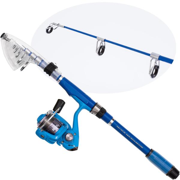 ファミリーパックセット 210 ブルー■全長：2.1m■継数：6本■仕舞寸法：45.5cm■自重(竿)：146g■先径/元径：1.8m/m、16.2m/m■錘負荷：8〜15号■付属糸：ナイロン3号100m≪コンパクトロッド セット≫