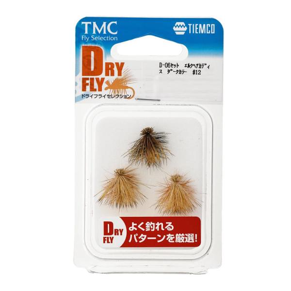 ティムコ 完成品フライセット ドライフライセレクション エルクヘアカディス ダークカラー (フライフィッシング 毛針 フライ)≪ティムコ フライフィッシング 毛針 フライ≫