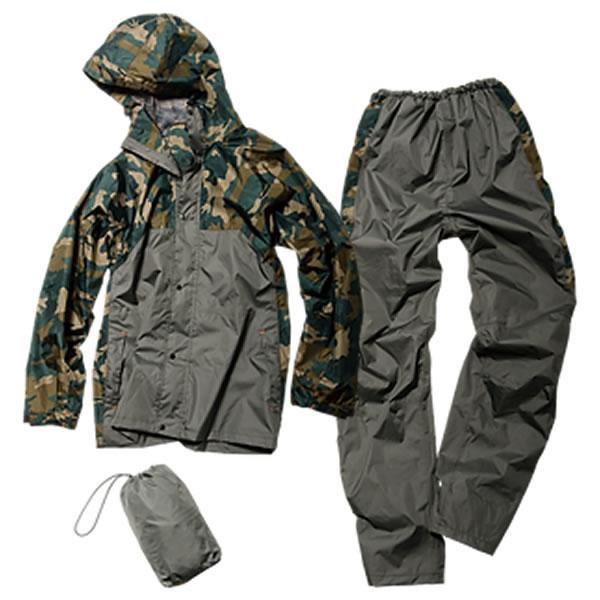 マック Makku クロスオーバーレインスーツ グリーンカモ AS-8510 (レインウェア レインスーツ 上下セット)≪マック Makku レインウェア レインスーツ 上下セット≫
