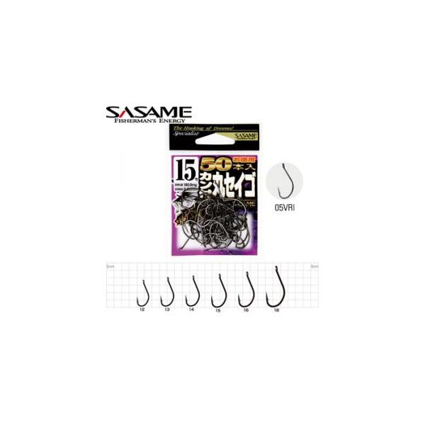 カン付丸セイゴ（50本入）黒05VRI16号≪ささめ針セイゴ針≫※内容量・パッケージ等の仕様は、予告なく変更になります。悪しからずご了承下さい。