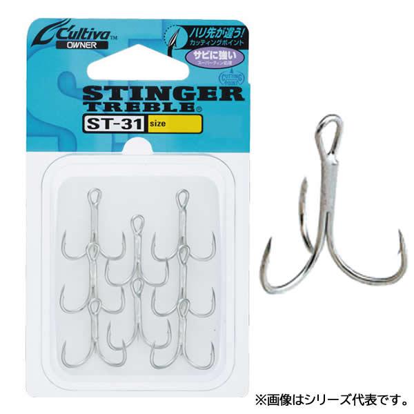 オーナー スティンガートリプルフック ST-31■カラー：スズ(TIN)■パワークラス：3■入数：7〜5※サイズにより異なります。※内容量は、予告なく変更になります。また、新旧入数が混在しての販売となる場合もあります。≪オーナー ルアーフック≫