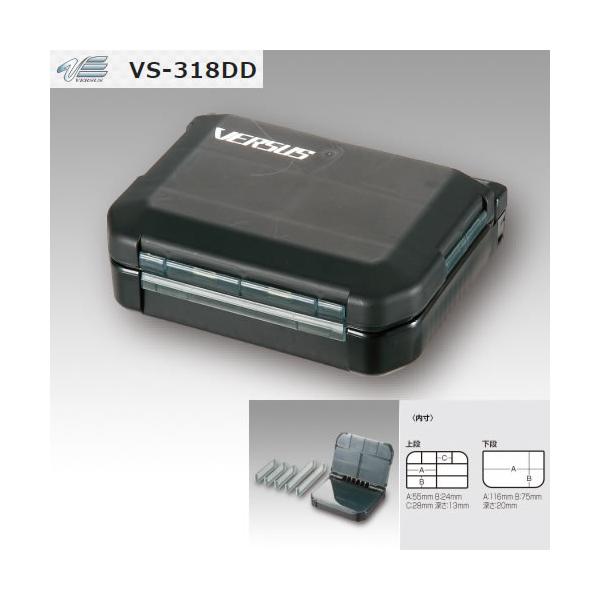 メイホウ プレミアムあきおくん VS-318DD (タックルボックス タックルケース)■サイズ：122×87×40mm■素材本体：耐衝撃性コーポリマー／ヒンジパーツ：POM樹脂■備考：可変仕切板5枚付／深底8マスと深底マルチのコンビHG≪メ...