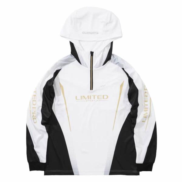 シマノ リミテッドプロハーフジップフーディ リミテッドホワイト SH-124Y (フィッシングシャツ Tシャツ)■サイズ(着丈(cm)/身幅(cm)/裾幅(cm)/裄丈(cm))：S(66.5/52/49/79.5)・M(68.5/54/5...