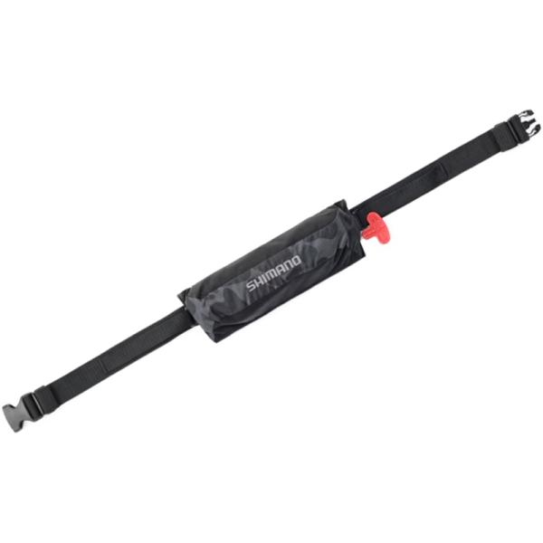 シマノ ラフトエアジャケットコンパクト(ウエスト) F ブラックカモ VF-053U (自動膨張 ライフジャケット 桜マーク 国土交通省認定)■素材：外カバー：ナイロン100% 部分 ポリエステル100% 気室：ナイロン100%(ポリウレタ...