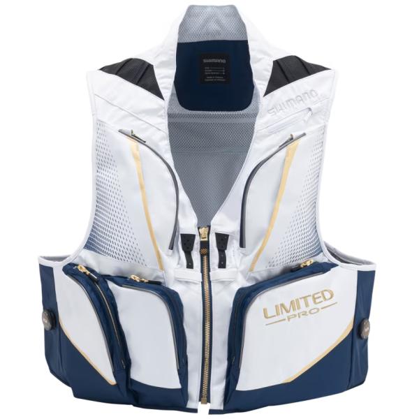 シマノ リミテッドプロ2WAYベスト ブルー VE-560Y (鮎ベスト)■※参考重量：424g(Lサイズ)■素材：表：ナイロン100%(ポリウレタン透湿防風加工)、裏：ナイロン100%メッシュ部分：ポリエステル100%※BOA(R)はBO...