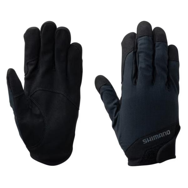 シマノ 01 ロックショアグローブ ブラック GL-005Z (フィッシンググローブ 釣り)■素材：甲：ポリエステル90%、ポリウレタン10%・掌：人工皮革部分：人工皮革/ナイロン84%、ポリウレタン16%≪シマノ フィッシンググローブ 釣り≫